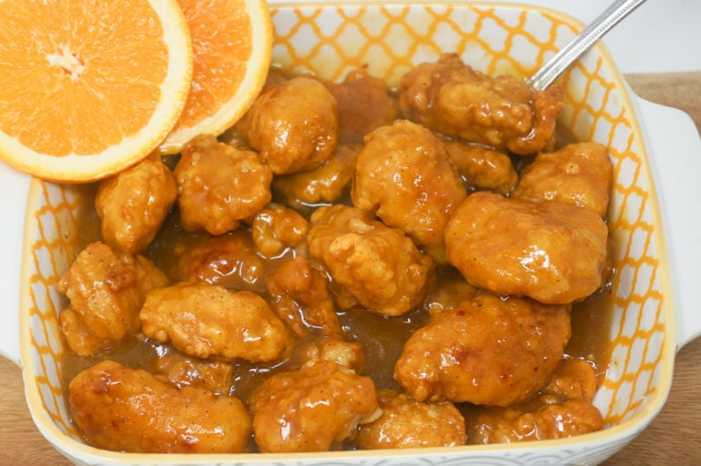 Easy Orange Chicken With Popcorn Chicken - Grace Like Rain Blog