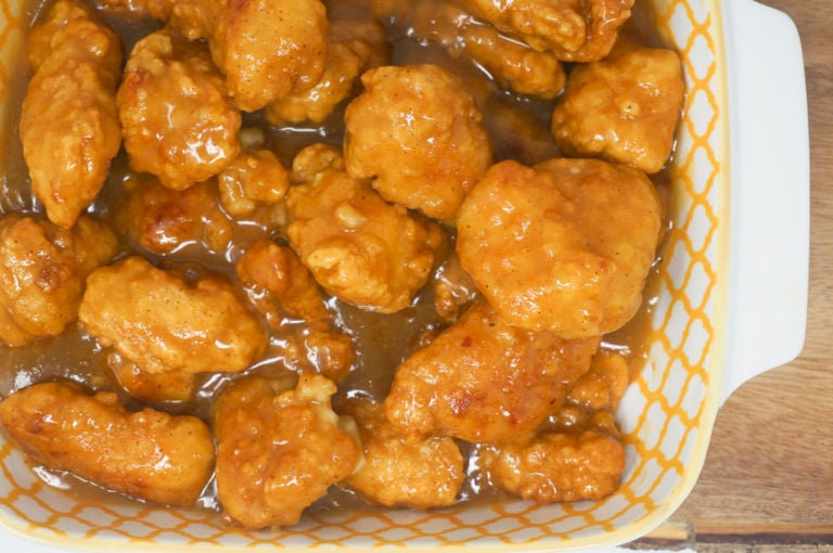 Easy Orange Chicken With Popcorn Chicken - Grace Like Rain Blog
