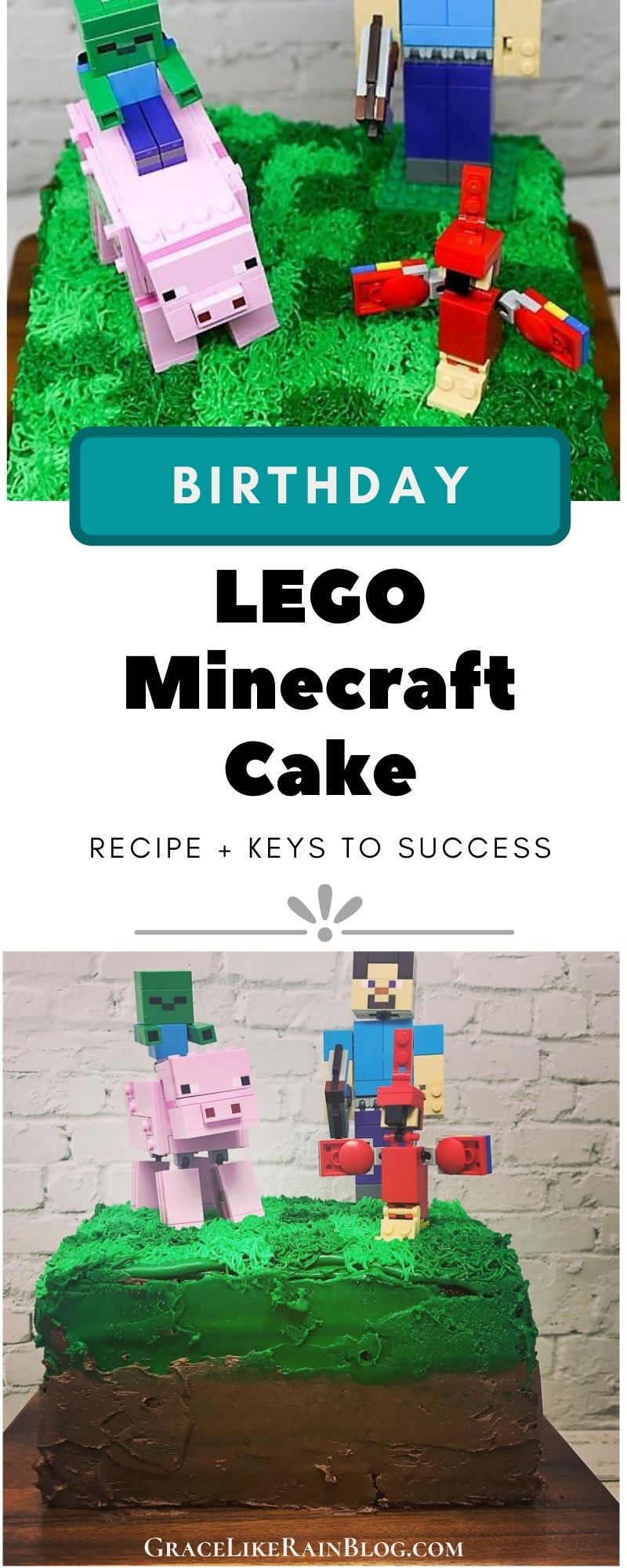 LEGO Minecraft Cake - Grace Like Rain Blog