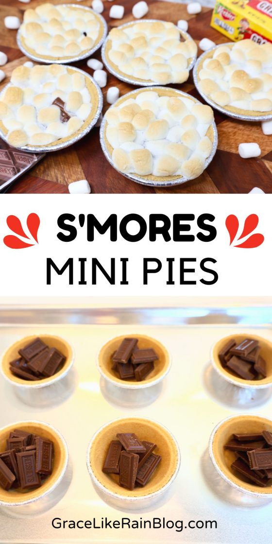 Mini S'mores Pies in Graham Cracker Mini Pie Crusts - Grace Like Rain Blog
