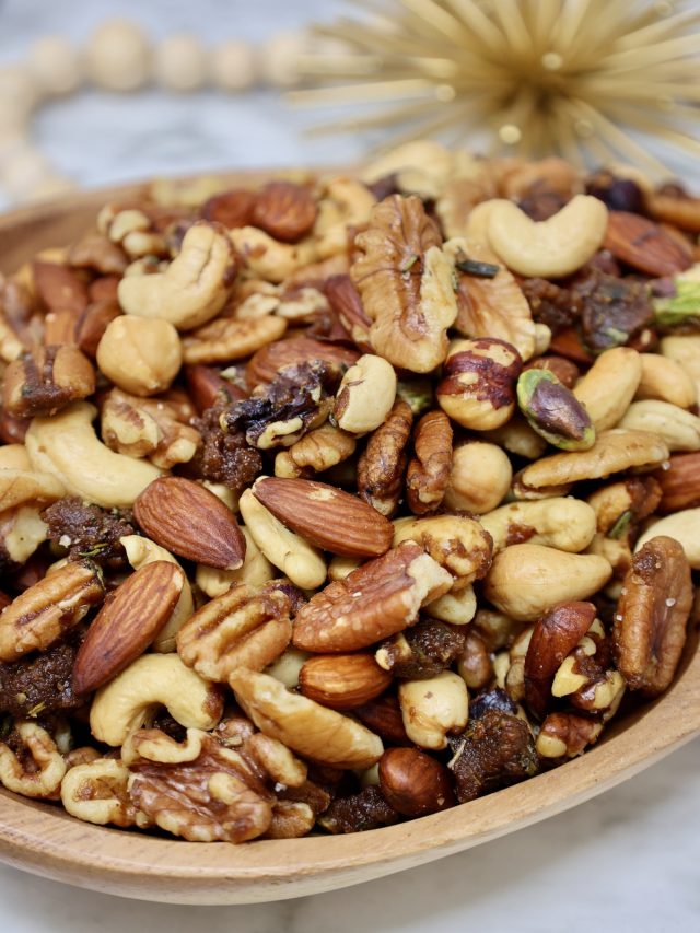 Rosemary Brown Butter Mixed Nuts Recipe - Grace Like Rain Blog
