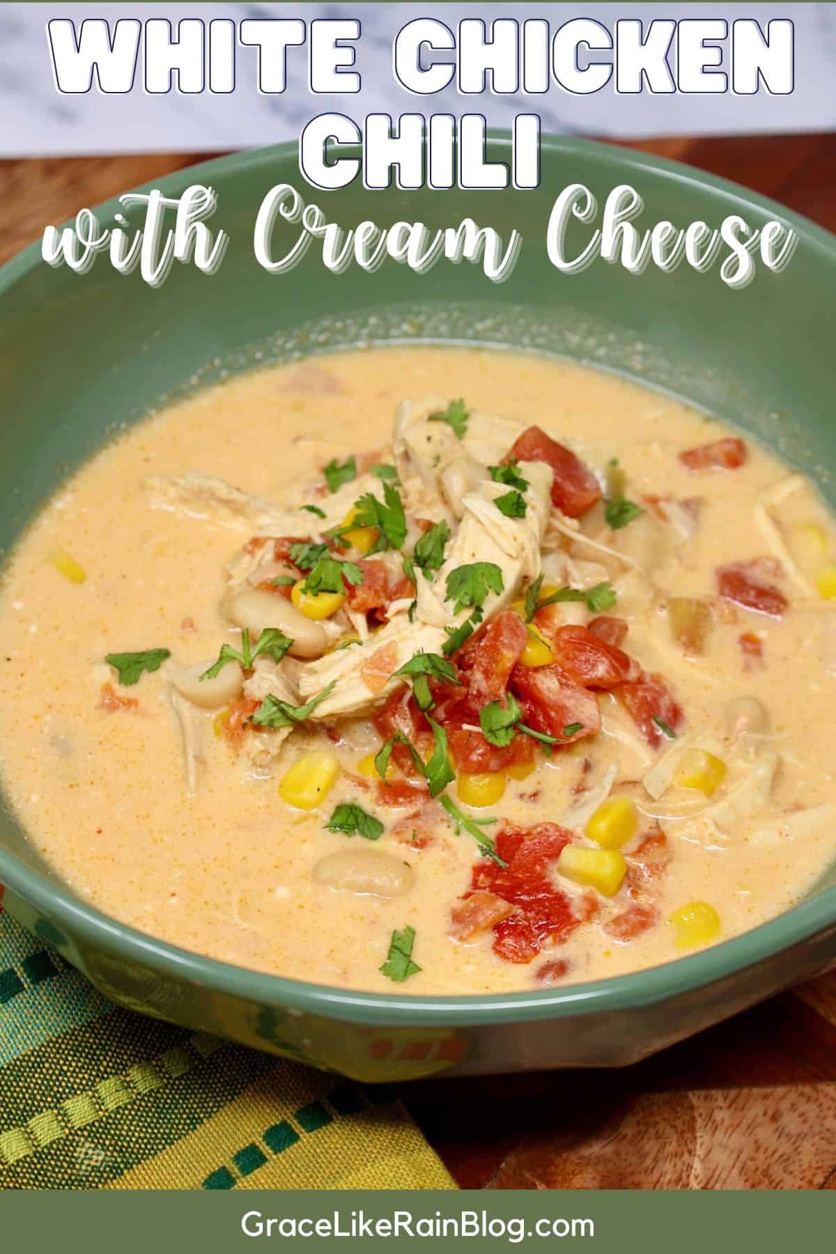 White Chicken Chili Recipe With Cream Cheese - Grace Like Rain Blog