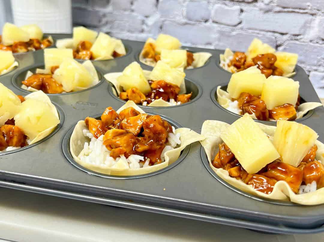 Pineapple Teriyaki Chicken and Rice Wontons Recipe - Grace Like Rain Blog