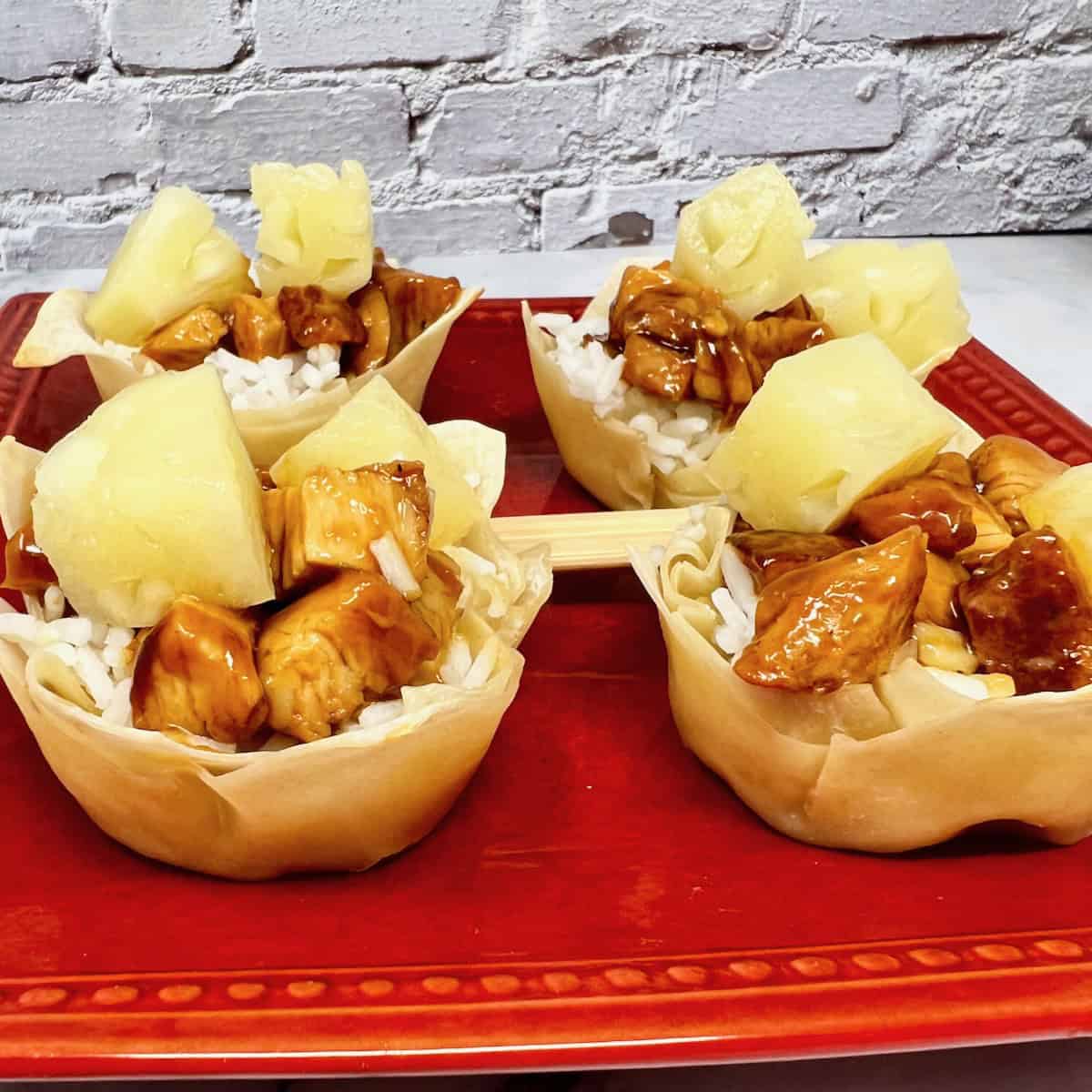 Pineapple Teriyaki Chicken and Rice Wontons Recipe - Grace Like Rain Blog
