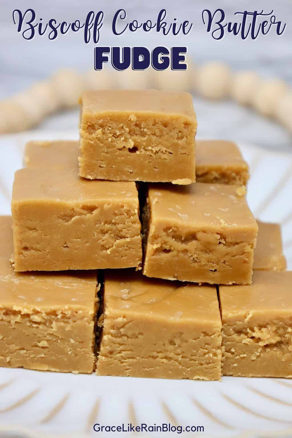 Biscoff Cookie Butter Fudge - Grace Like Rain Blog