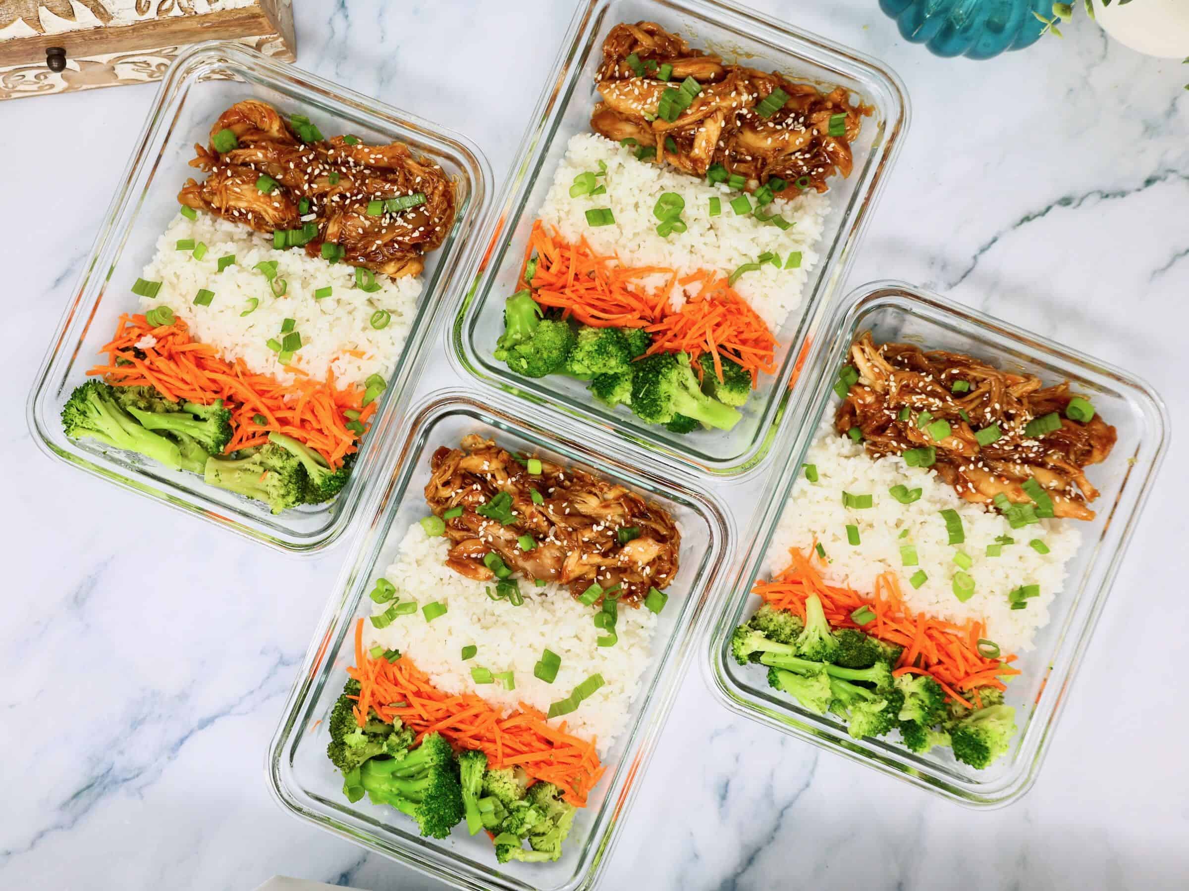 Honey Garlic Chicken Bowls with Coconut Jasmine Rice (Easy Meal Prep ...