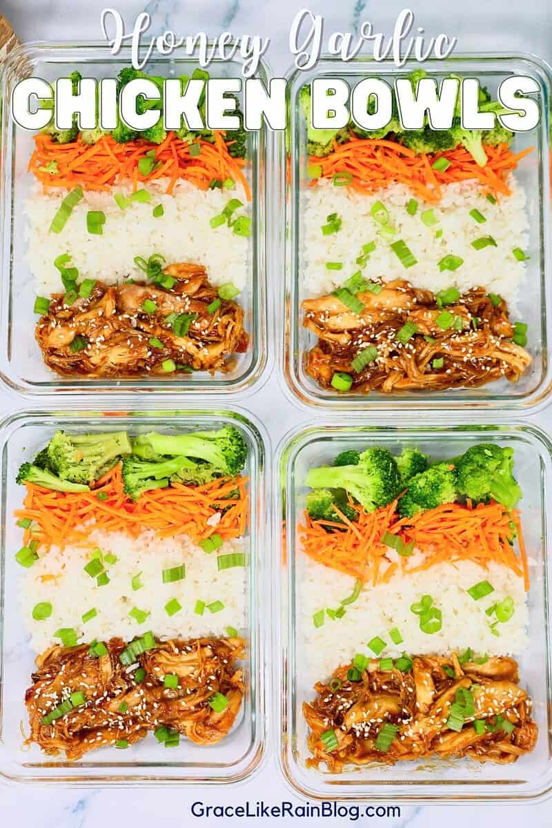 Honey Garlic Chicken Bowls with Coconut Jasmine Rice (Easy Meal Prep ...